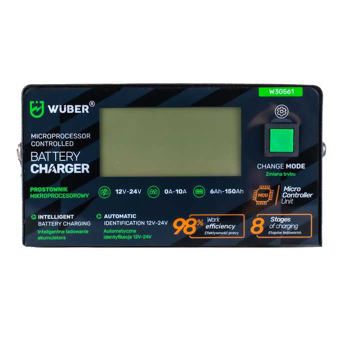 Prostownik mikroprocesorowy 12-24V 10A WUBER | wubertools.pl
