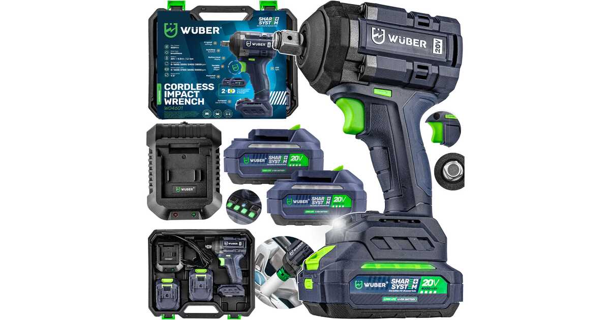 Akumulatorowy klucz udarowy bezszczotkowy 20V 550Nm WUBER | wubertools.pl
