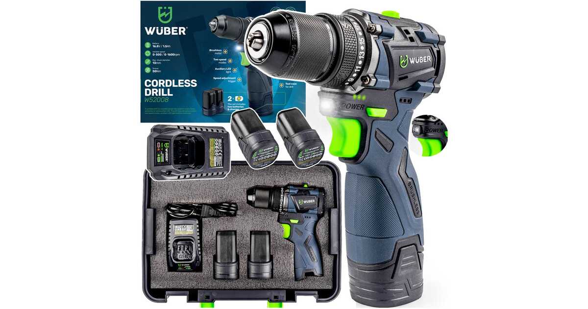 Wiertarko-wkrętarka akumulatorowa 16.8 V Wuber | wubertools.pl