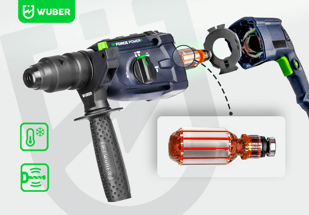 Młotowiertarka wiertarka z udarem 4J 2500W WUBER | wubertools.pl