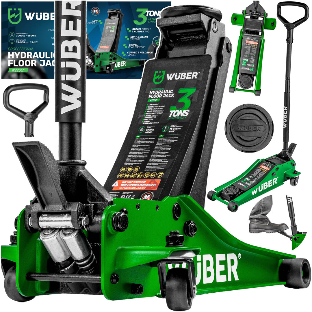 Podnośnik niskoprofilowy samochodowy 75-505 mm żaba 3T WUBER ...